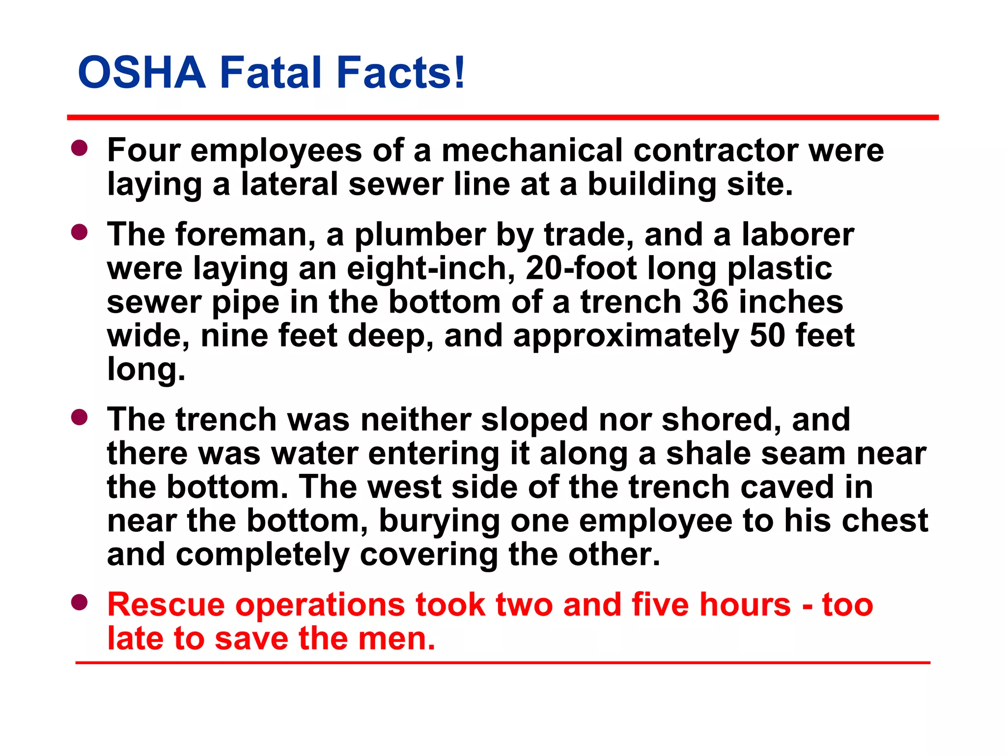 OSHA Trenching and Excavation Requirements | PPT
