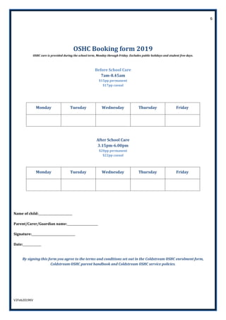 Oshc enrolment form 2019 | PDF