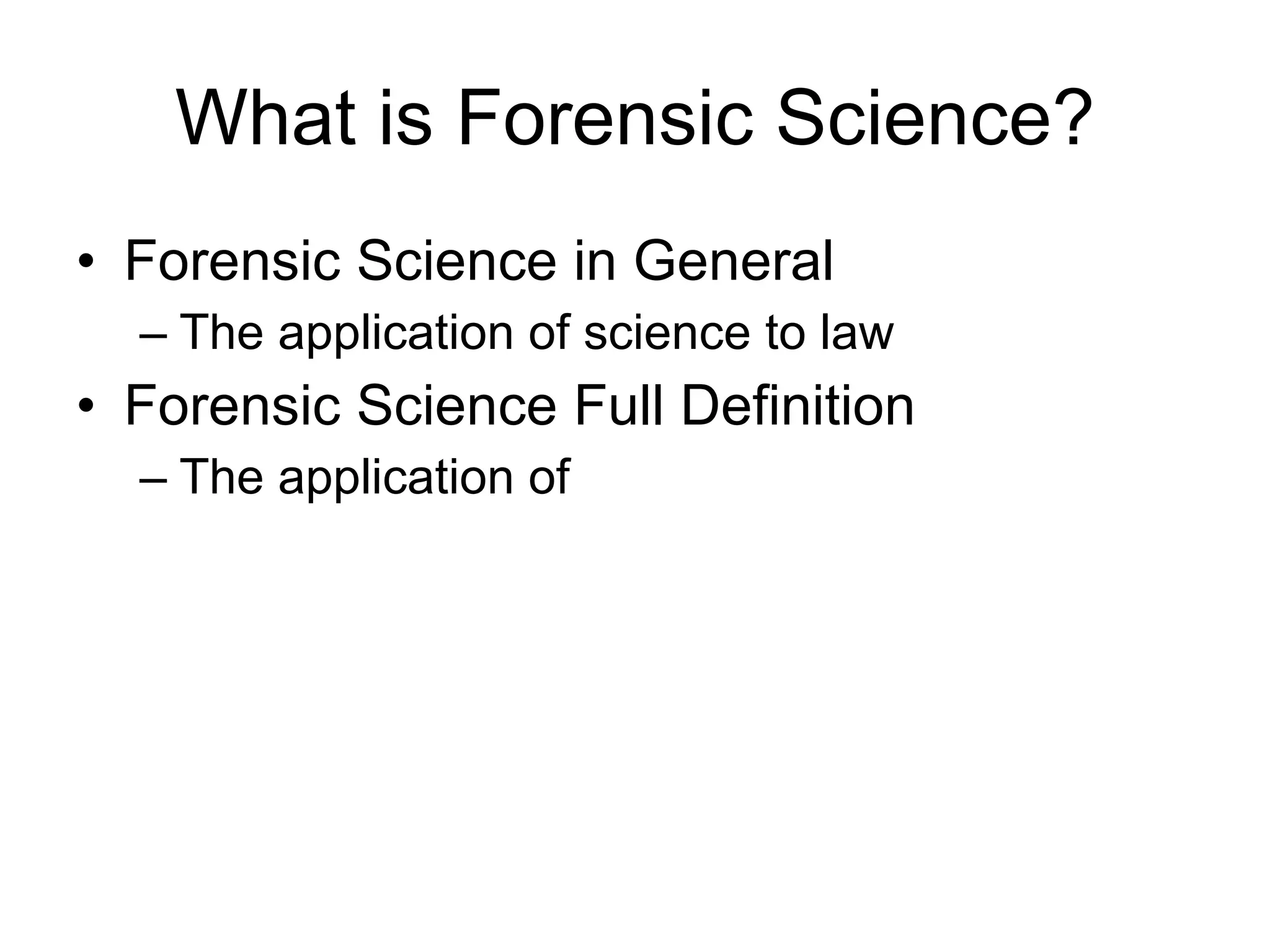 Overview History of Forensic Science | PPT