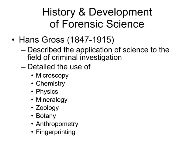 Overview History of Forensic Science | PPT