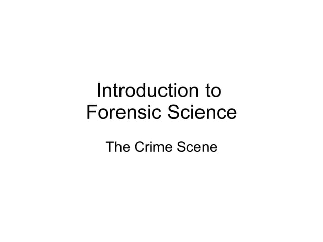 Forensic Science Introduction | PPT