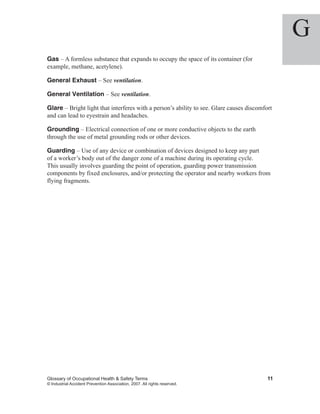 Osh glossary | PDF | First Aid | Injuries