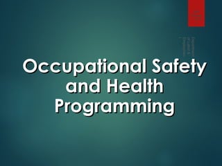 OSH GROUP 6.ppt PROGRAMMING OCCUPATION SAFETY | PPT