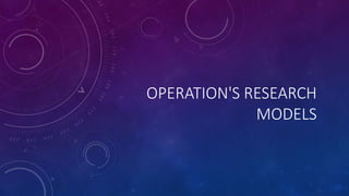 Models of Operational research, Advantages & disadvantages of ...