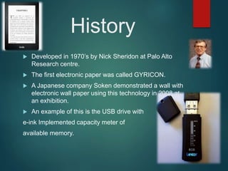 Electronic-Paper (amazon's kindle e-paper) | PPTX