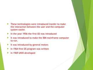 os history and evolution and it's origins.ppt | Operating Systems ...