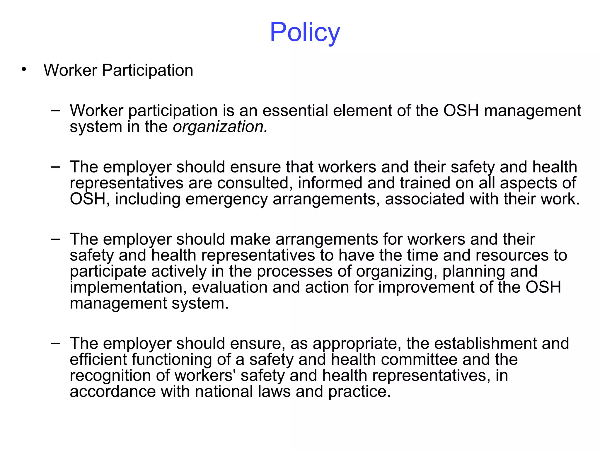 Safety and Health Management Systems (OSHMS) 2003 | PPT