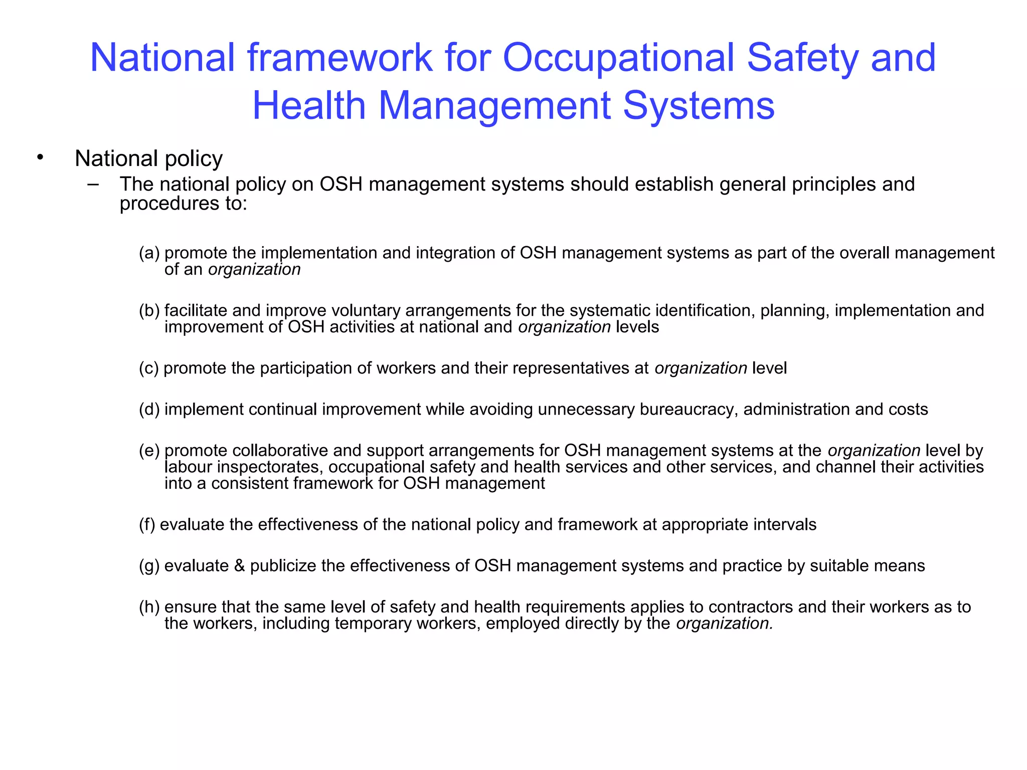 Safety and Health Management Systems (OSHMS) 2003 | PPT