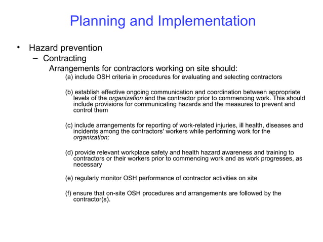 Safety and Health Management Systems (OSHMS) 2003 | PPT | Human ...
