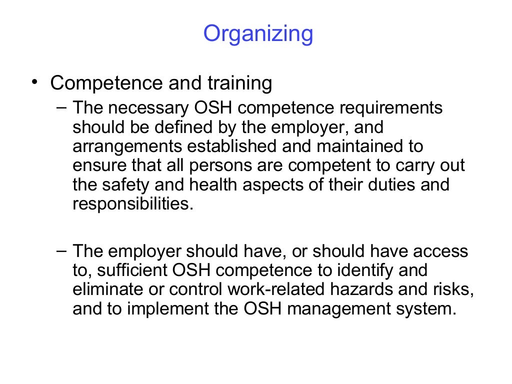 Safety and Health Management Systems (OSHMS) 2003
