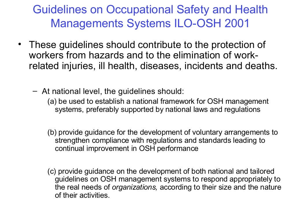 Safety and Health Management Systems (OSHMS) 2003