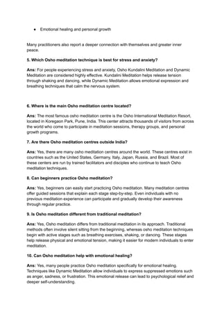 Osho Meditation: Origins, Techniques, Benefits, and Global Centres for ...