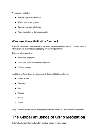 Osho Meditation: Origins, Techniques, Benefits, and Global Centres for ...