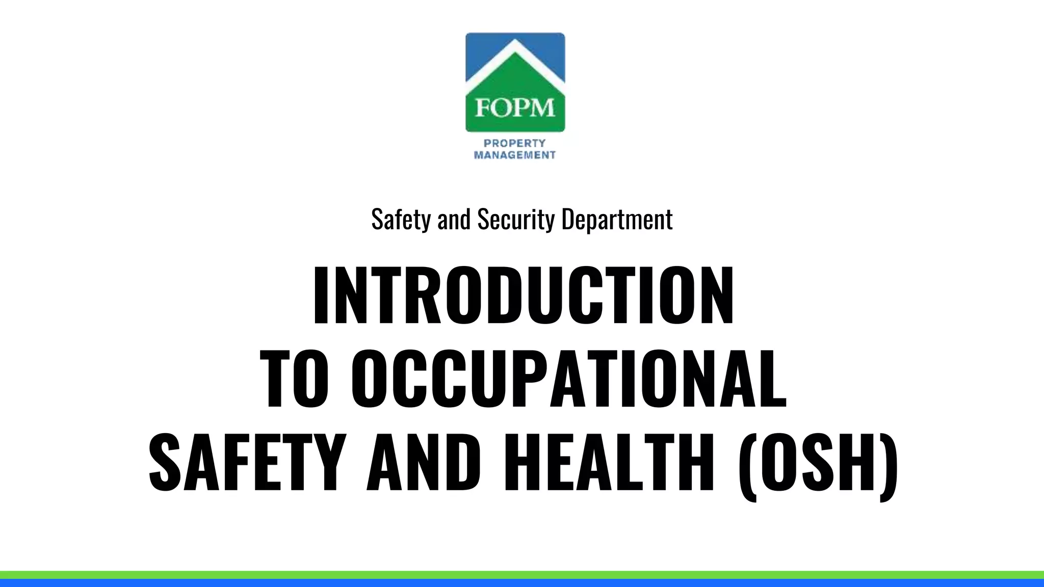 OSH PRESENTATION.pptx | Infectious Diseases | Diseases and Conditions