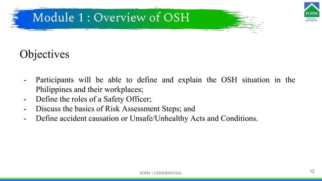 OSH PRESENTATION.pptx | Infectious Diseases | Diseases and Conditions