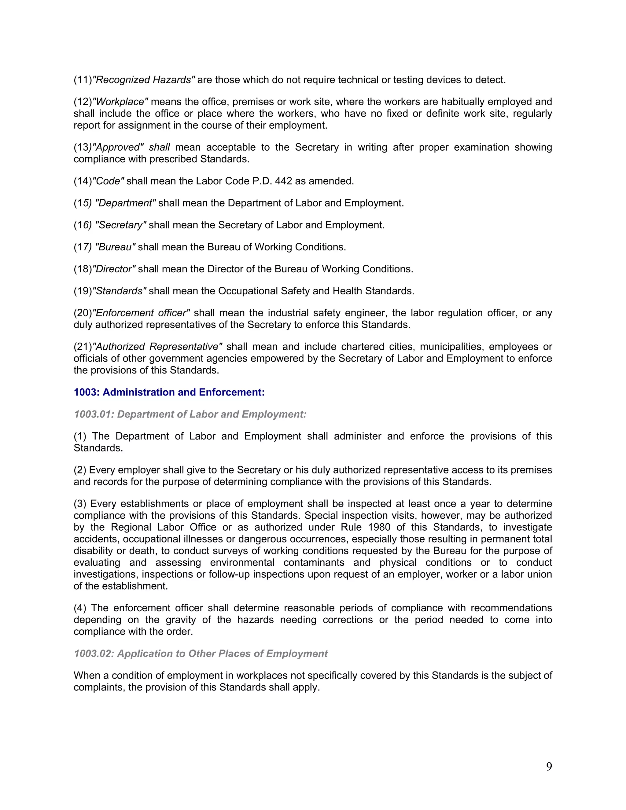 Osh standard (yellow book) | PDF