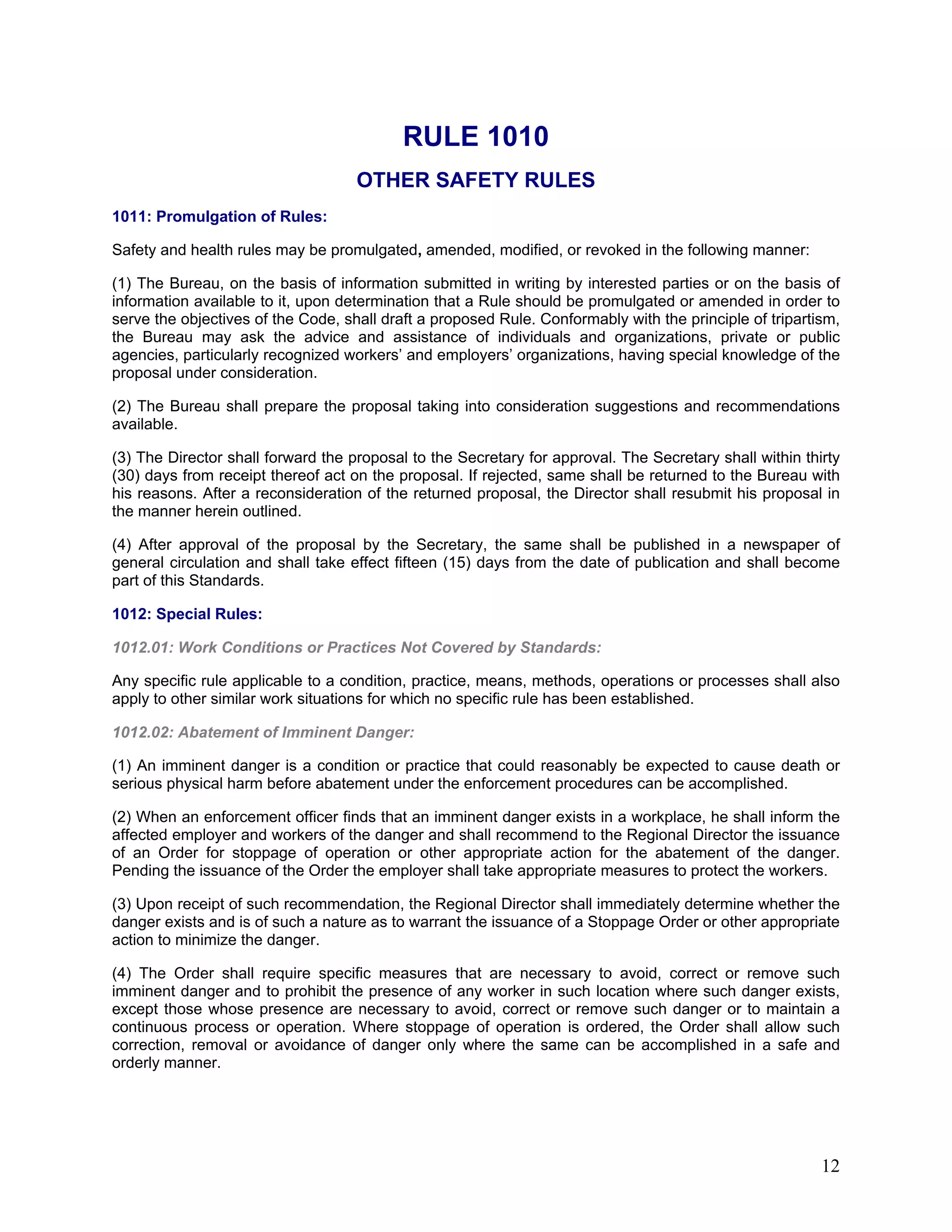 Osh standard (yellow book) | PDF