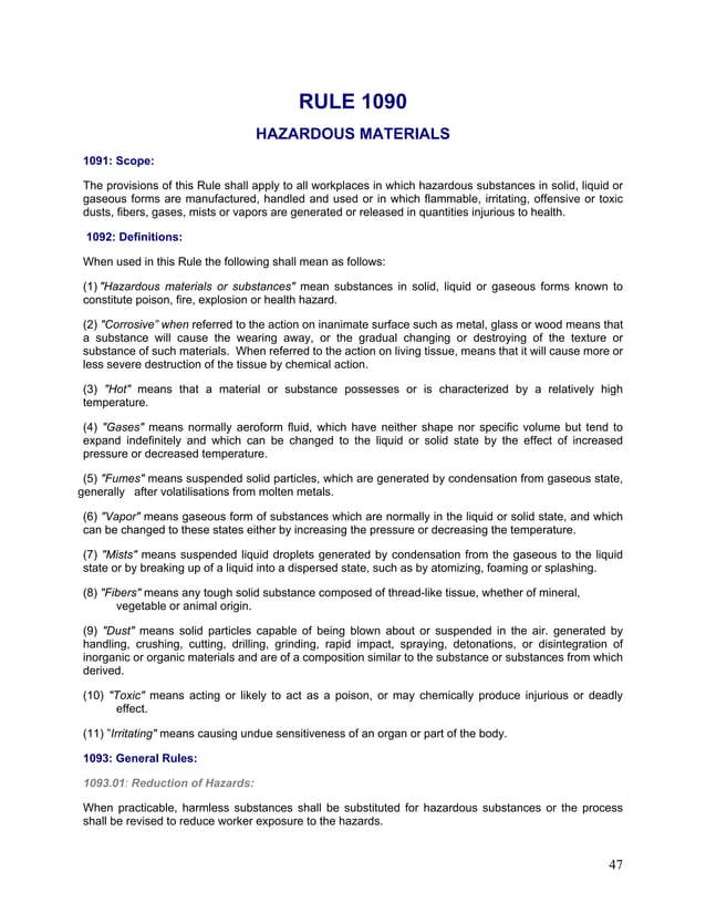 Osh standard (yellow book) | PDF