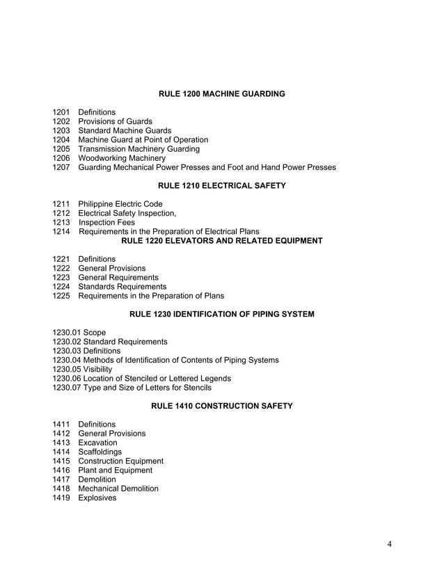 Osh standard (yellow book) | PDF