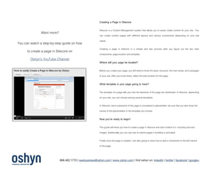 How to Easily Create a Page in Sitecore | PDF