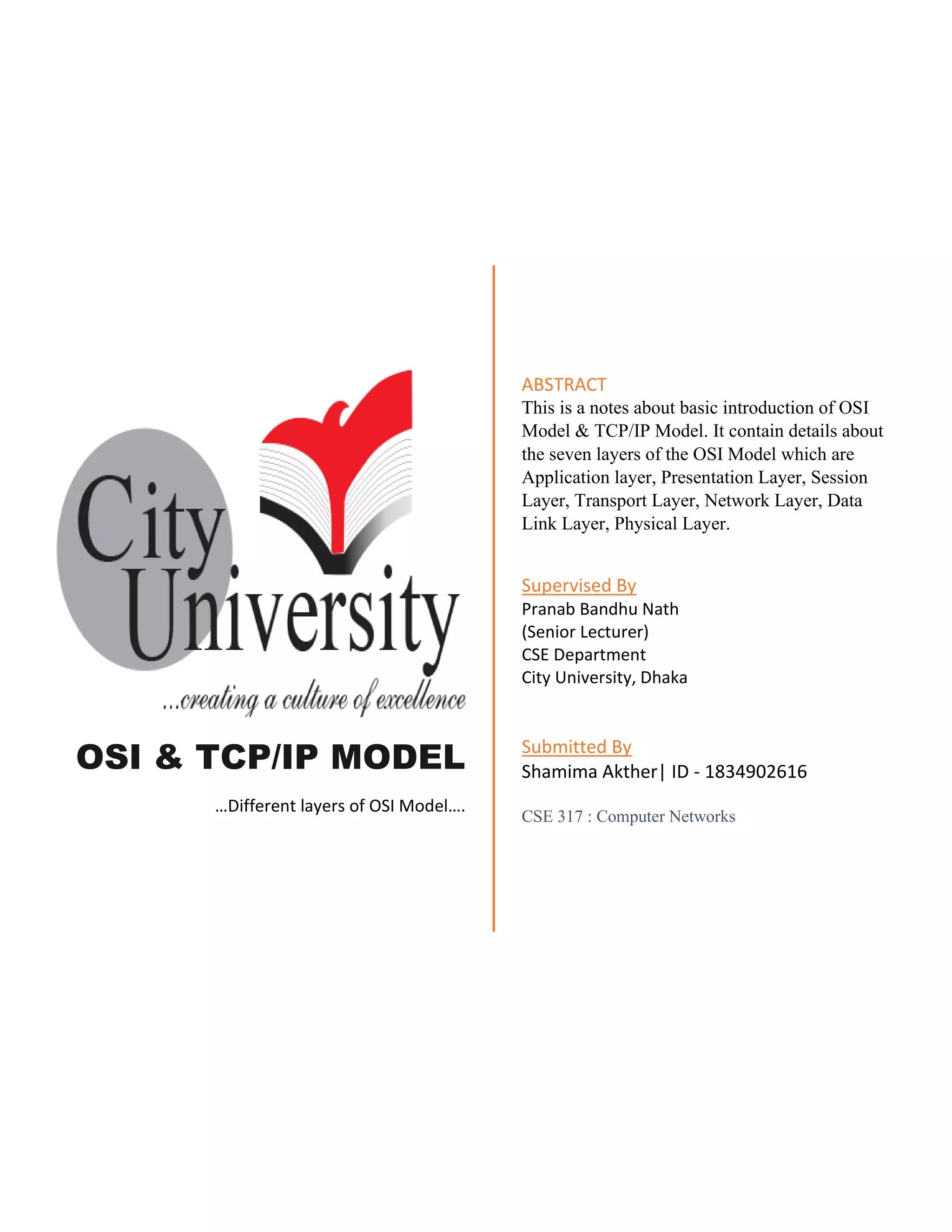 OSI &TCP/IP Model | PDF