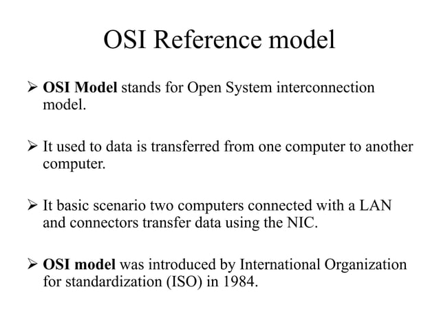 OSI reference model intro for computer network | PPT