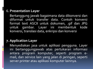 Osi 7 layer dan subnetting | PPTX