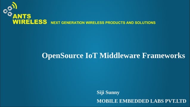 OpenSource IoT Middleware Frameworks | PDF