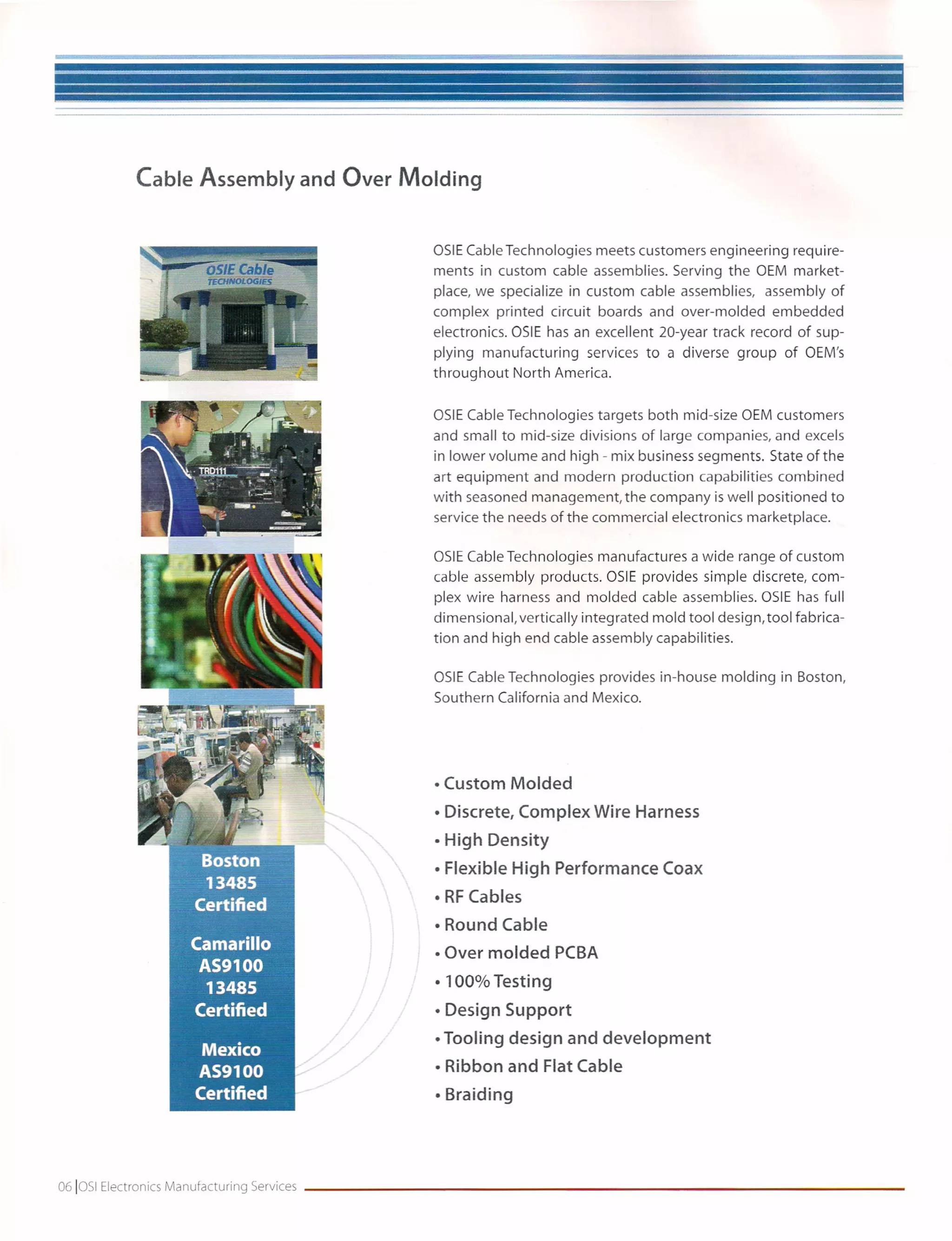 OSI Electronics Manufacturing Services Brochure | PDF