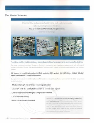 OSI Electronics Manufacturing Services Brochure | PDF