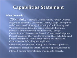 Osi Infinity Llc 02012010 | PPT