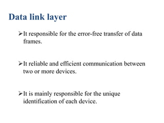 OSI in physical and data link Layer.pptx | Computer Networking | Computing