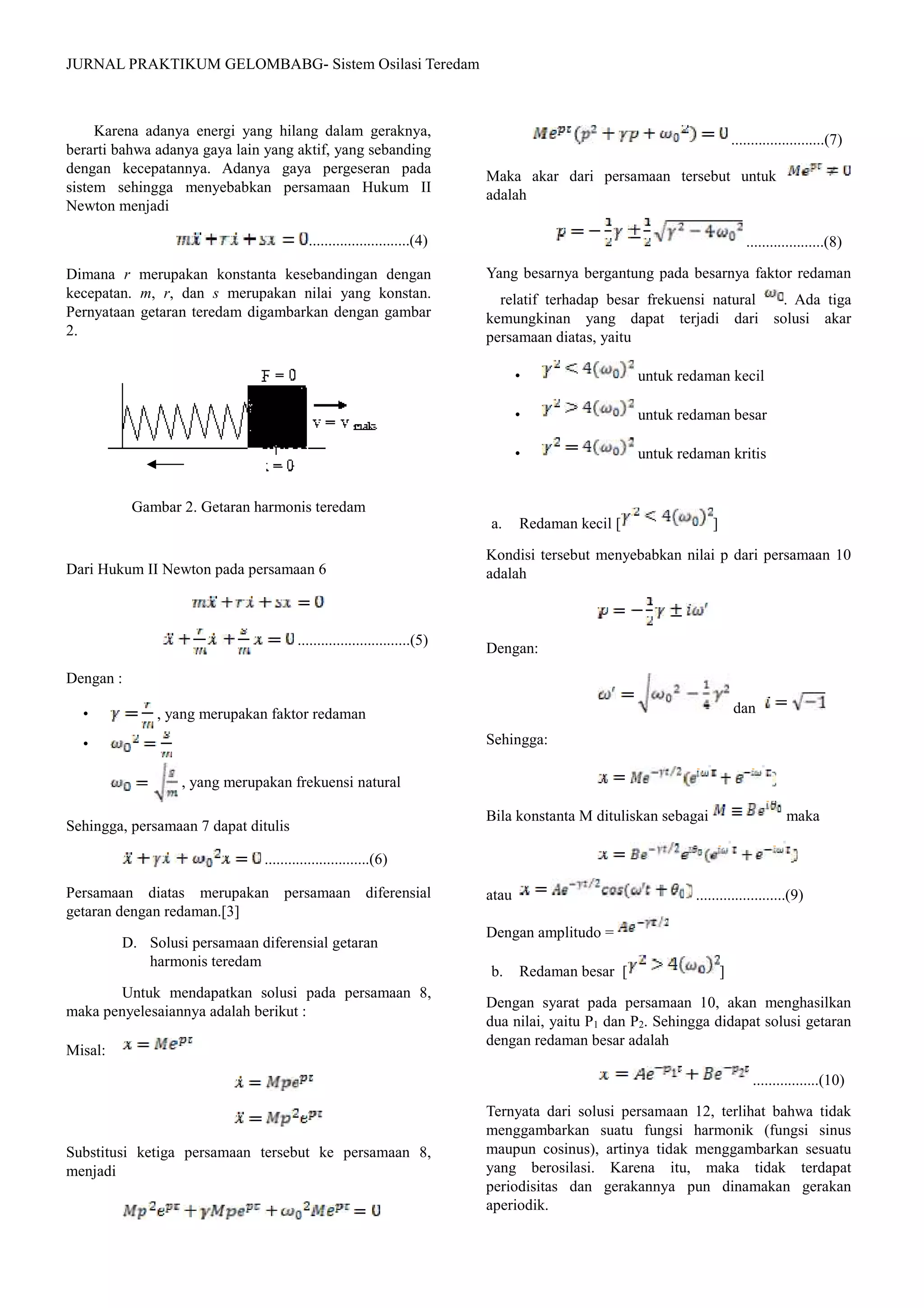 Osilasi teredam | PDF