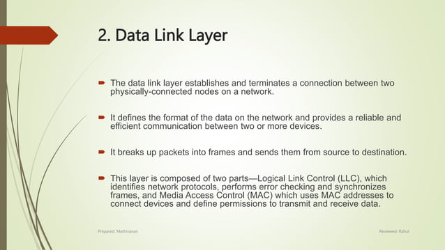 OSI Layer | PPTX | Computer Networking | Computing