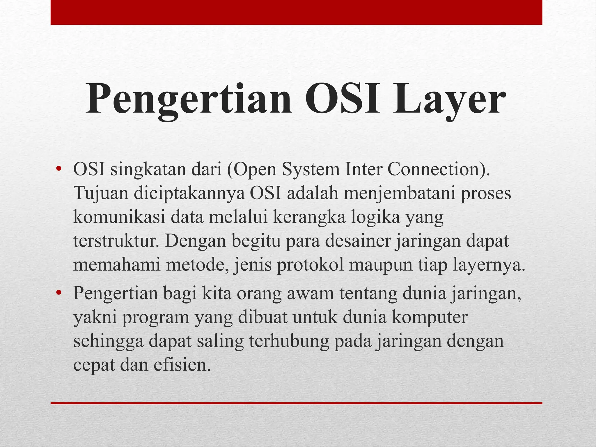 Materi osi layer jaringan komputer kelas XI | PPTX