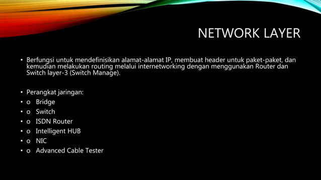 Osi layer dan fungsinya | PPTX