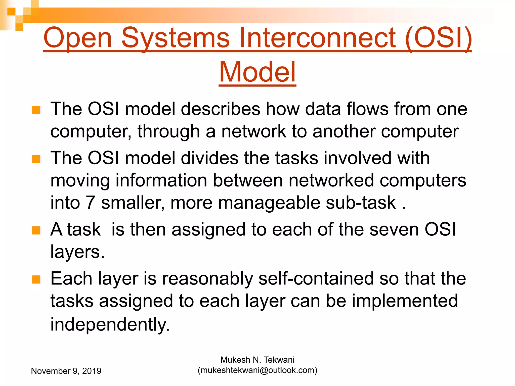 Osi Model Of Networking 09 Nov 2019 Ppt