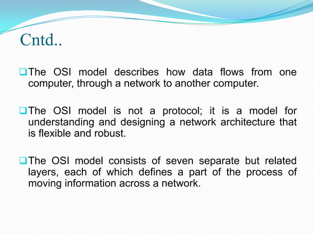 Osi model | PPTX | Computer Networking | Computing