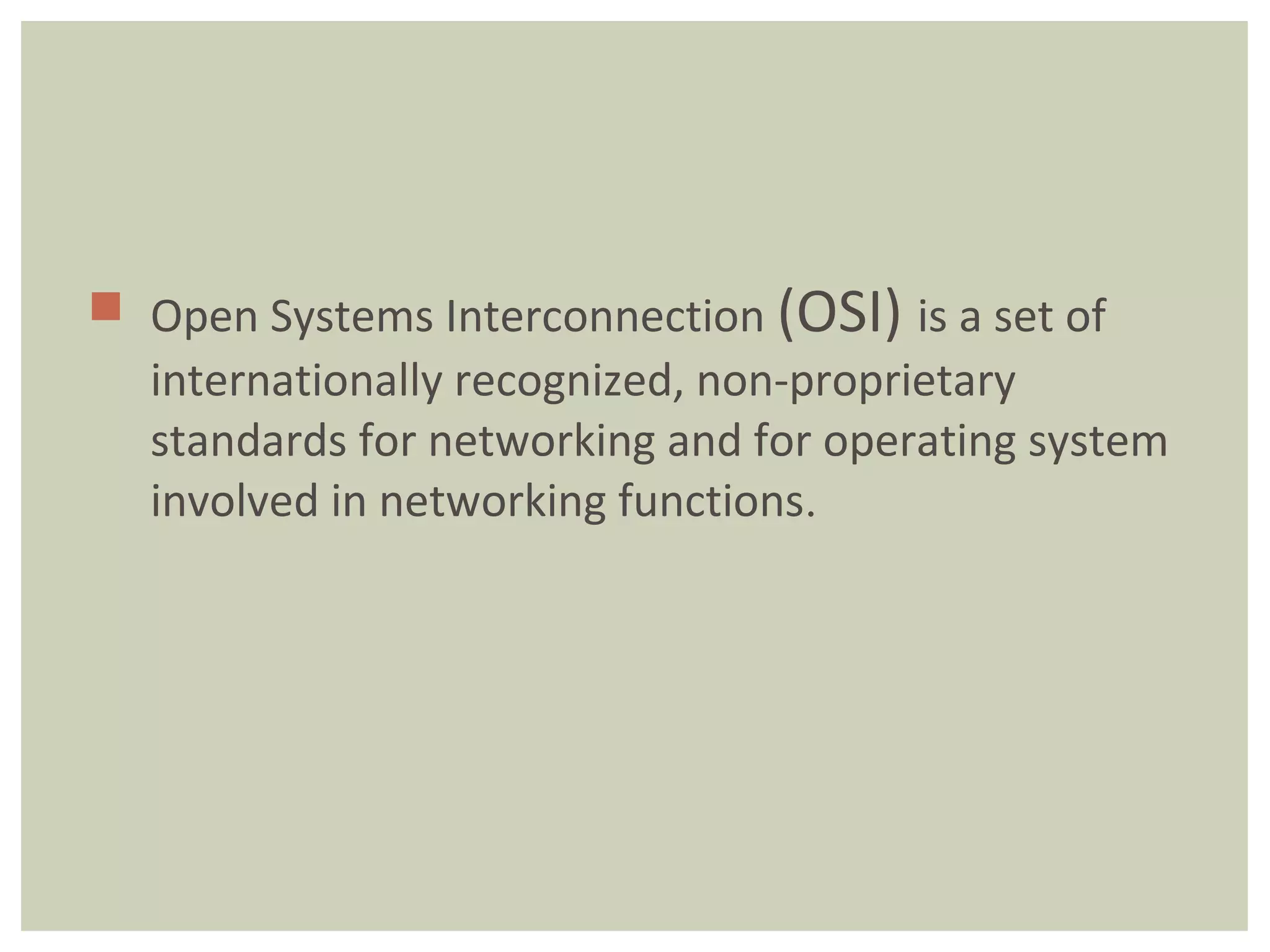 OSI(Open System Interconnection) model | PPT