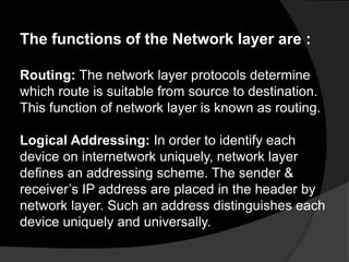 OSI MODEL AND ITS LAYERS FUNCTION | PPT