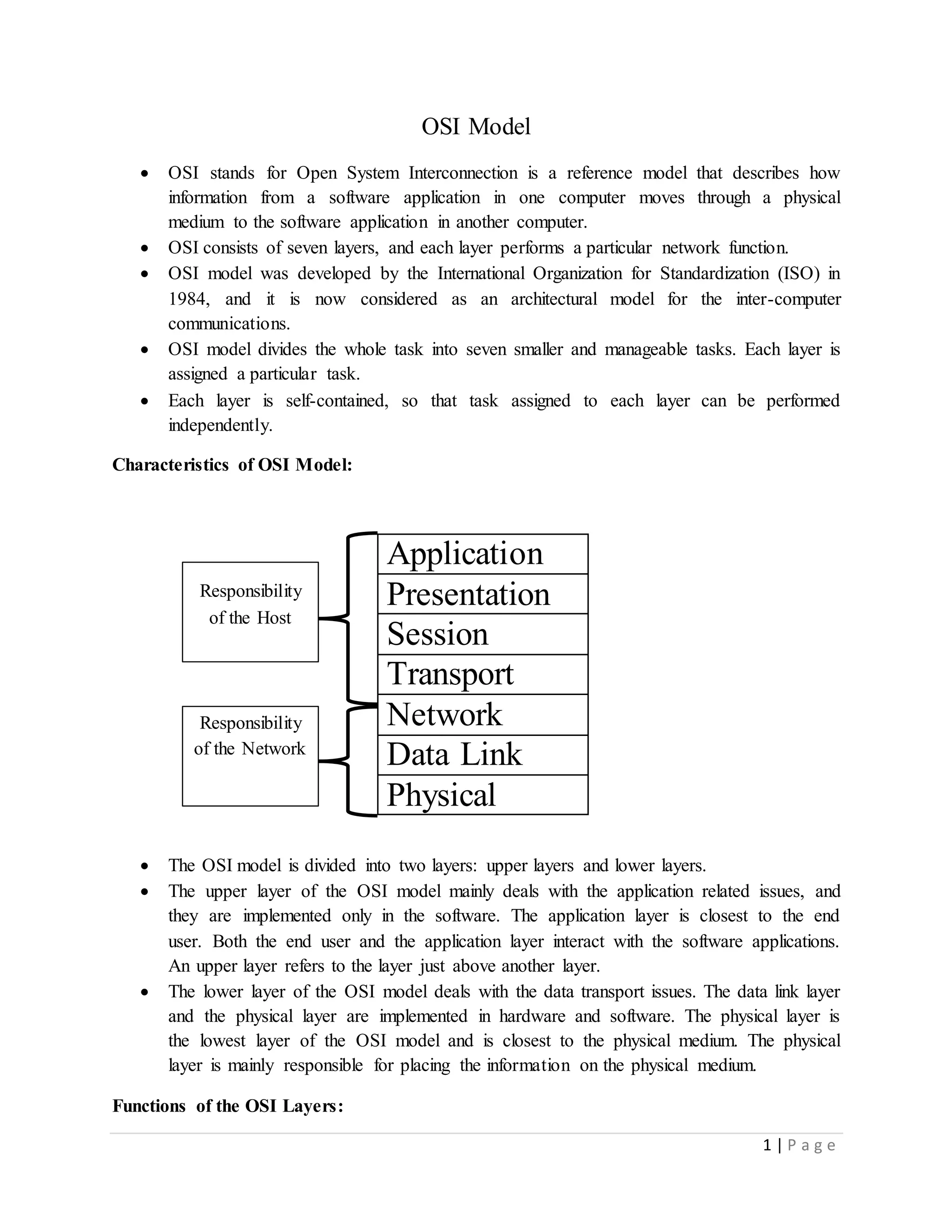 Osi model | DOCX | Operating Systems | Computer Software and Applications