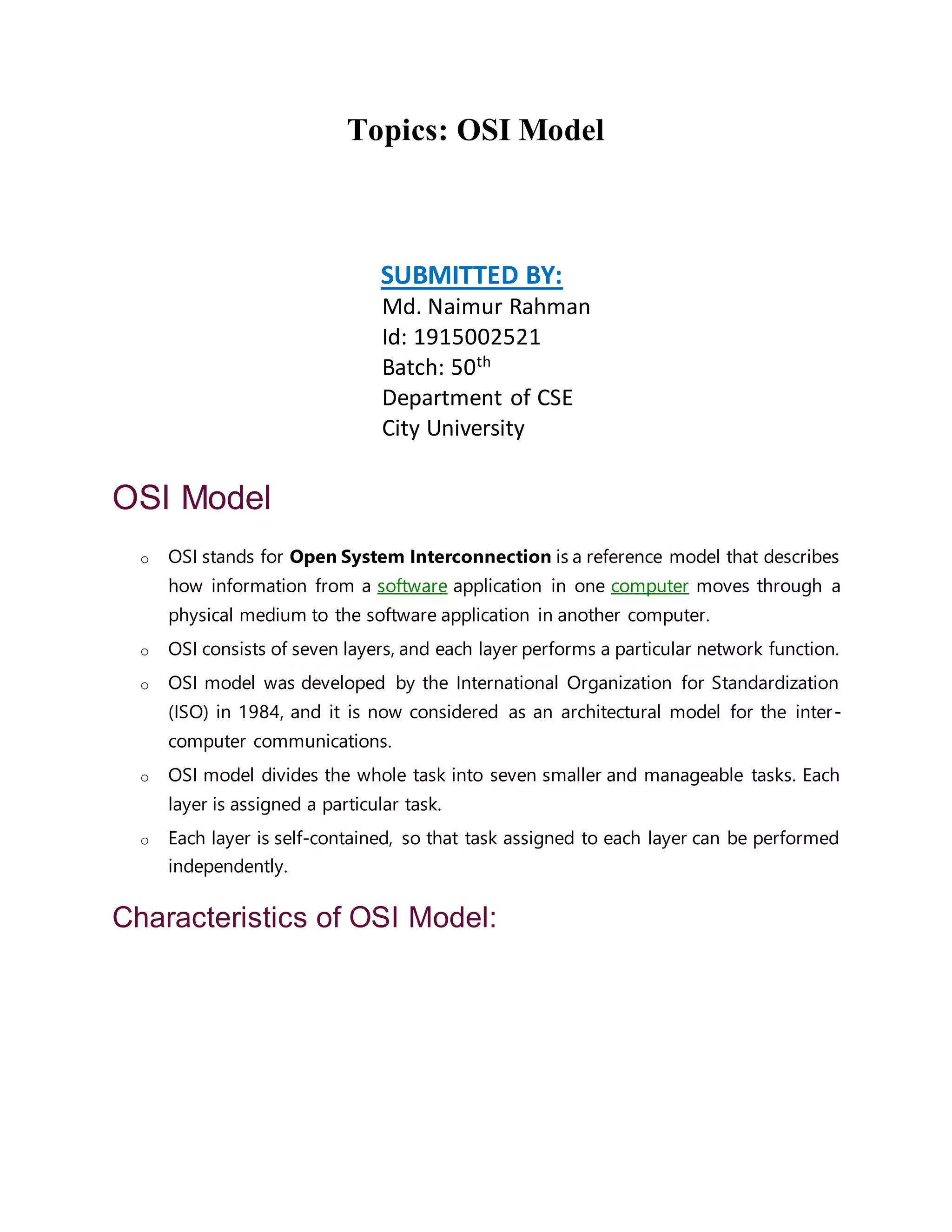 OSI model | DOCX