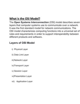 Osi model | PDF | Computer Networking | Computing