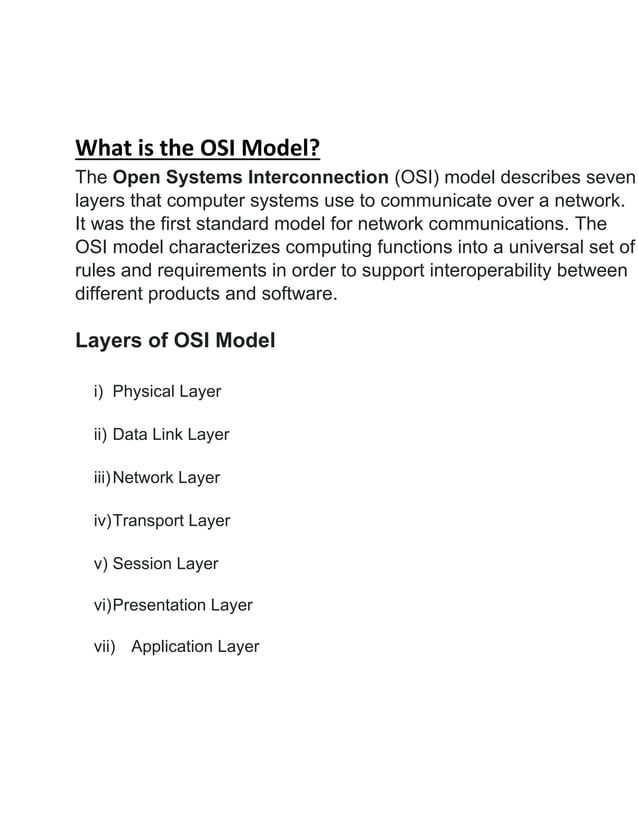 Osi model | PDF | Computer Networking | Computing