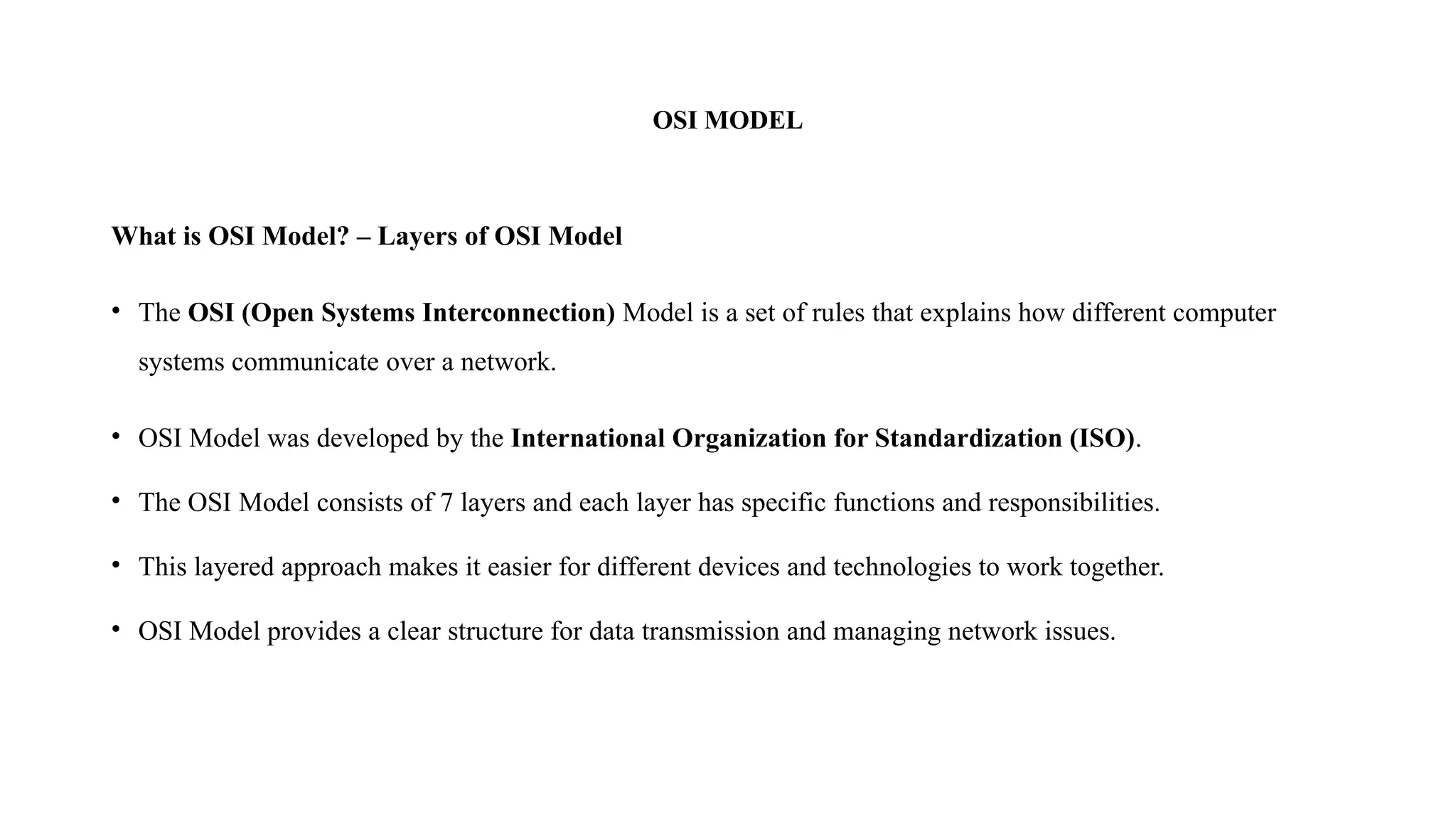 OSI MODEL Detailed explanation OSI (Open Systems Interconnection) | PPTX
