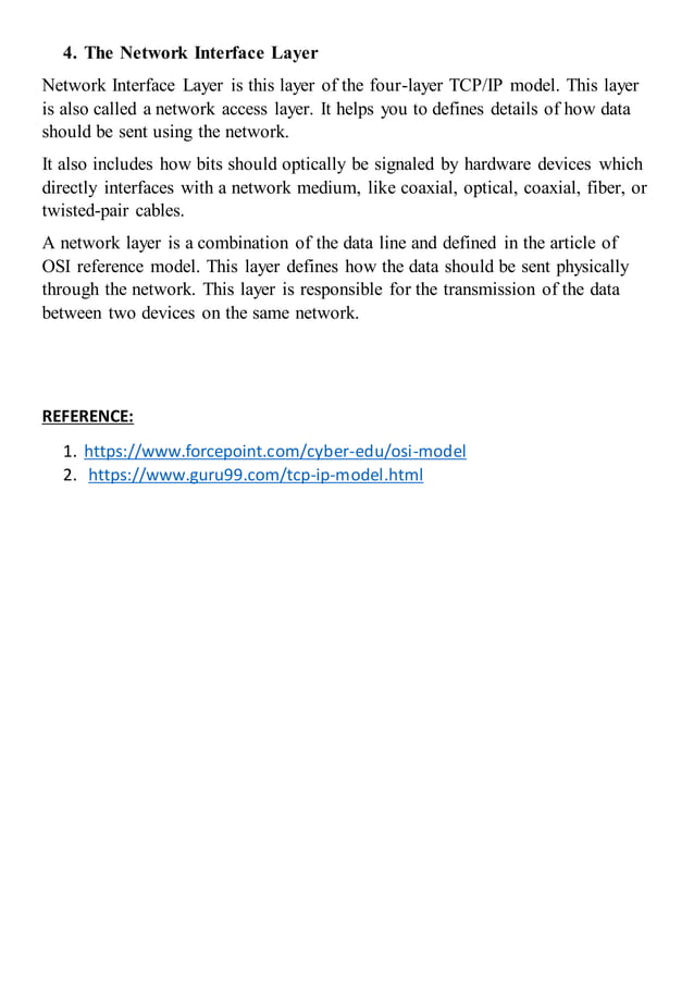 OSI Model and TCP/IP Model. | DOCX