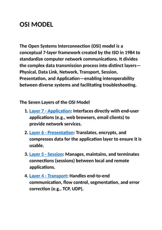 Comprehensive Overview of the OSI Model: Understanding Network ...