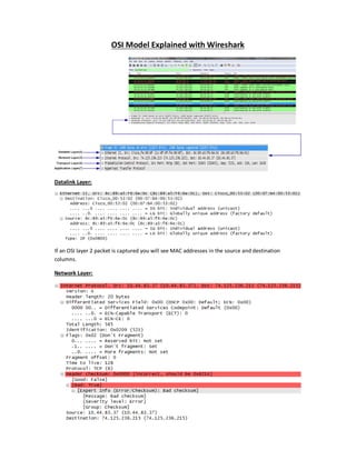 Osi model explained with wireshark | PDF