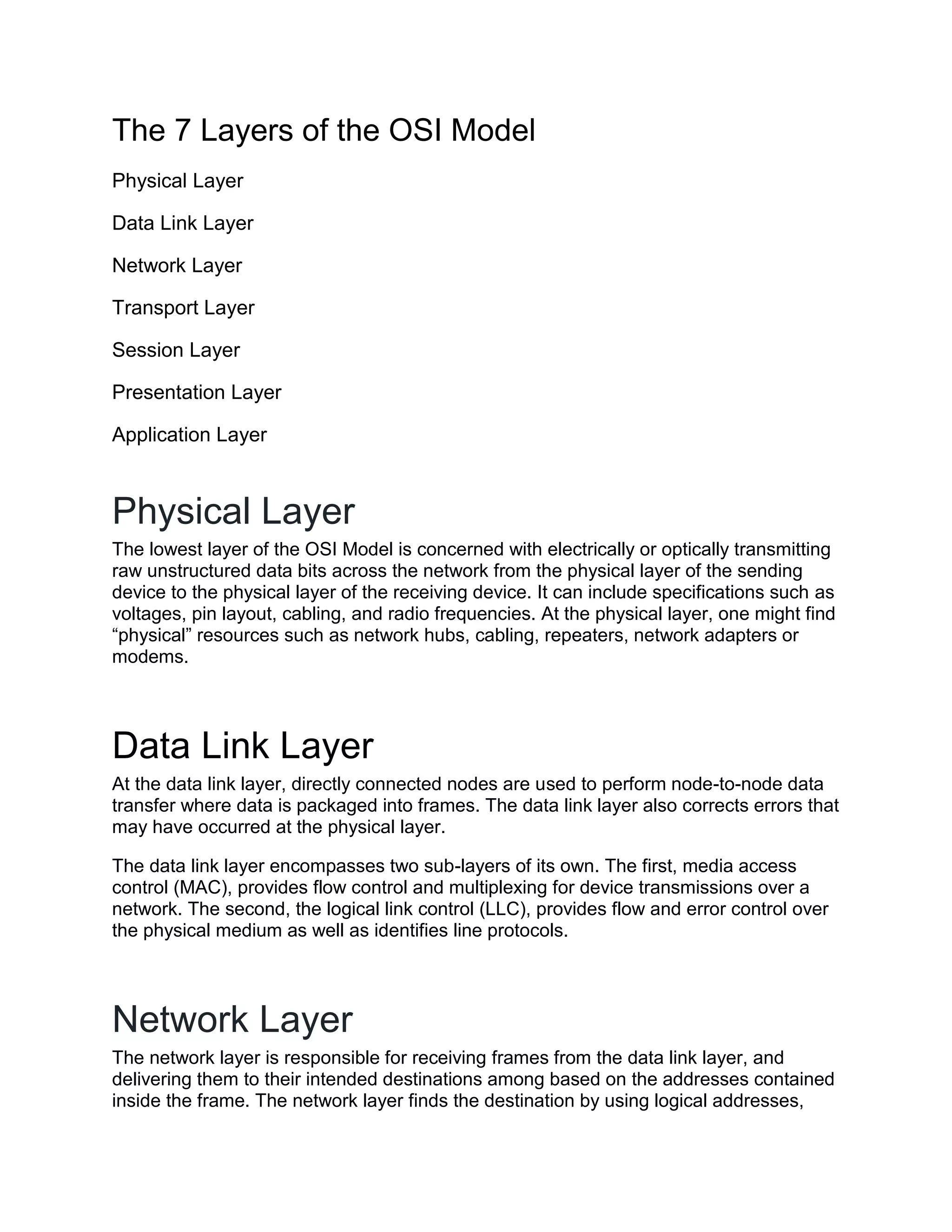 Osi model in networking | PDF