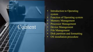 Operating system and installation | PPTX